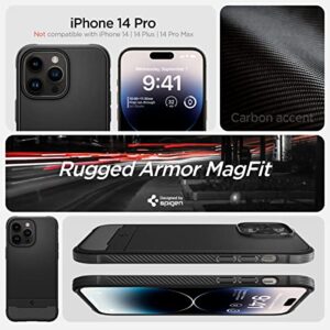 Spigen Rugged Armor (MagFit) Compatible with MagSafe Designed for iPhone 14 Pro Case (2022) - Matte Black