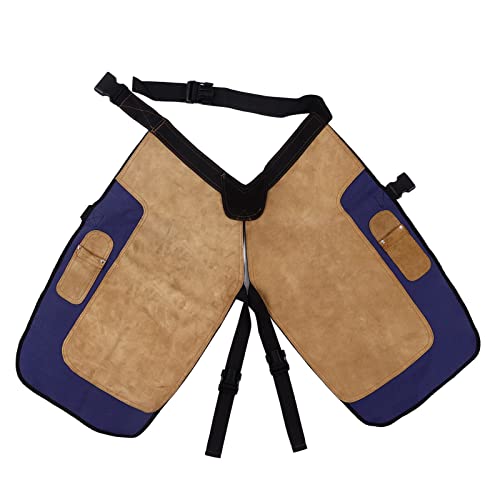 Yosoo Horse Farrier Apron, Horseshoe Pants with Pocket Canvas Suede Farrier Tool Apron Cowhide Farm Accessories Trimmer Chaps Hoof Care