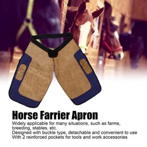 Yosoo Horse Farrier Apron, Horseshoe Pants with Pocket Canvas Suede Farrier Tool Apron Cowhide Farm Accessories Trimmer Chaps Hoof Care