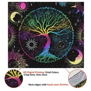 AACKart Blacklight Tapestry for Bedroom Aesthetic-Tree of Life Tapestry UV Reactive Spiritual Tapestry Trippy Glow in the Dark Wall Tapestry Wall Hanging 59.1 x 51.2 inches