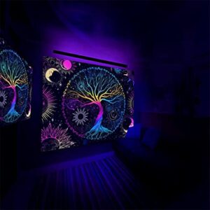 AACKart Blacklight Tapestry for Bedroom Aesthetic-Tree of Life Tapestry UV Reactive Spiritual Tapestry Trippy Glow in the Dark Wall Tapestry Wall Hanging 59.1 x 51.2 inches