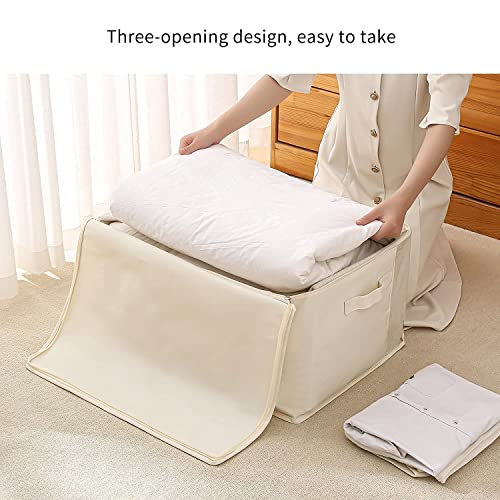 Vailando 6-Shelf Hanging Closet Organizer with Large Canvas Storage Bags for Closet Organizers and Storage,Wardrobe Comforter Clothes Sweater Blanket Organizer 22