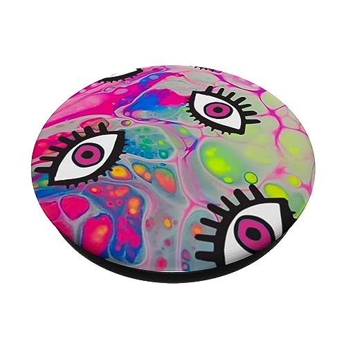 Evil Eye Trippy Aesthetic Gothic Hot Pink Groovy Occult Cute PopSockets Standard PopGrip