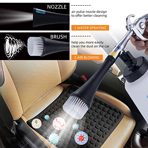 GOCCIDA 3 Car Cleaning Kit, Car Detailing Kit Cleaning Works with Air Compressor (Sponge Cloth + Brush Tips +Replacement Hose) 3 Parts Car Cleaning kit