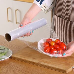 Atersala Plastic Wrap Set,2 Rolls 12in*328ft Premium BPA-Free PE Cling Wrap For Home Kitchen Food/Fruit/Vegetable Fresh-Keeping Packaging