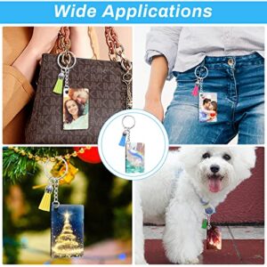 Modacraft Sublimation Keychain Blanks Bulk 120Pcs Sublimation Keychain Blanks Set with Rectangle Sublimation Blanks, Keychain Tassels, Keychain Rings and Jump Rings for DIY Keychain Crafting