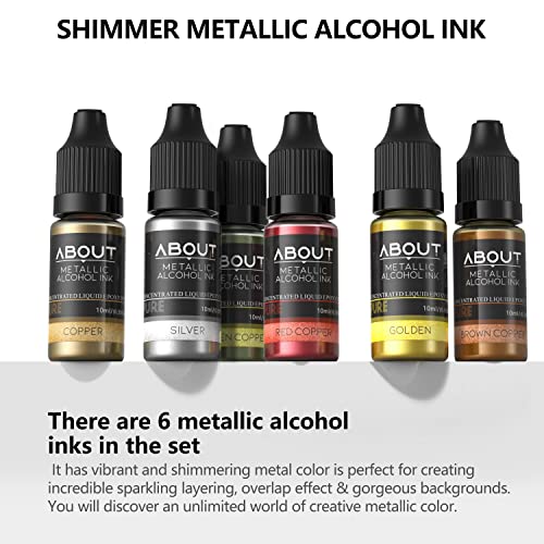 Alcohol Ink Set, 30 Bottles Vibrant Colors Concentrated Alcohol-Based Ink, Metal Dyes, for Resin Petri Dish Making, Epoxy Resin Art, Tumbler Cup Making,Painting, 10ml /Each