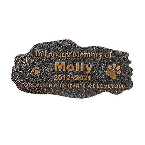 Docvania Pet Memorial Stone Plaque Pet Headstone,Customize Indoor/Outdoor Garden Plaque Grave Markers with Pet Name,Personalized Cat Dog Memorial Plaques,Loss of Pet Sympathy Gift-Acrylic Material