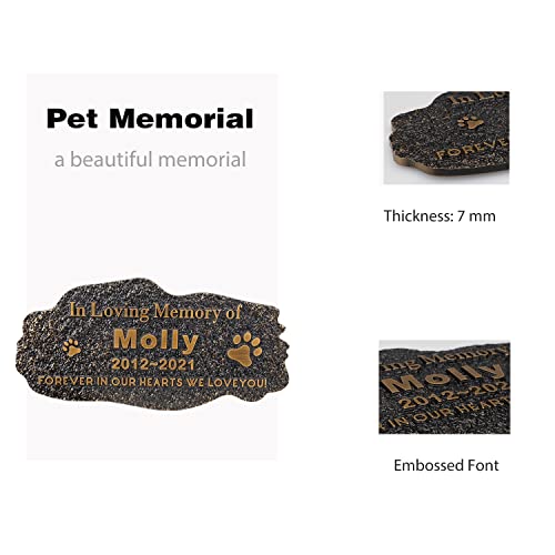 Docvania Pet Memorial Stone Plaque Pet Headstone,Customize Indoor/Outdoor Garden Plaque Grave Markers with Pet Name,Personalized Cat Dog Memorial Plaques,Loss of Pet Sympathy Gift-Acrylic Material