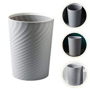 Hemoton Trash can Bedroom Plastic Containers Round Plastic Wastebasket, Garbage Container Bin 12 L/ 3.1 Gallon Capacity (Grey) Small Containers Small Trash can