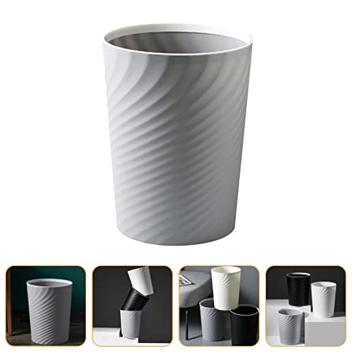 Hemoton Trash can Bedroom Plastic Containers Round Plastic Wastebasket, Garbage Container Bin 12 L/ 3.1 Gallon Capacity (Grey) Small Containers Small Trash can