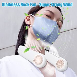 NORMIA RITA Bladeless Neck Fan with 72PCS Wind Outlets, 720° Strong Wind Personal Fan Hands Free Rechargeable Portable Neck Fan with 3 Wind Speeds for Travel, Walking, Outdoor