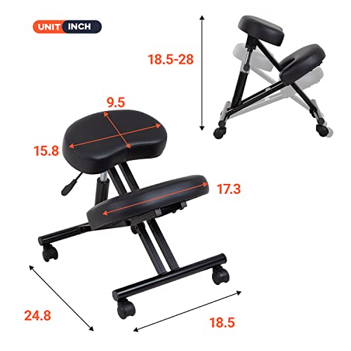 Kneeling Chair Ergonomic Stool Chair Desk Chair for Home and Office Adjustable and Comfortable Small Office Chair,Black