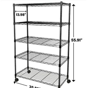 YSSOA 4-Tier Heavy Duty Storage Shelving Unit,Black,36Lx14Wx54H inch, 1 Pack