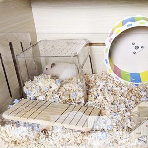 Guinea Pig Hideout House, Hamster Hideaway, Cage Habitats Decor and Toy for Guinea Pig, Rat, Pet Chinchilla,and Other Small Animal to Play, Hide,Sleep and Eat, Transparent