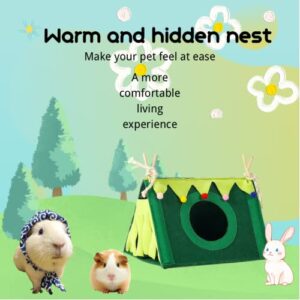 STONG Guinea Pig Hideout, Guinea Pig Bed, Small Animal Houses and Habitats, Suitable for Hamsters, Ferrets, Rabbits, Hedgehogs (Green) (XY20218181)