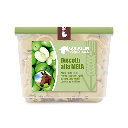 GUIDOLIN EQUISNACK Horse Natural Treats with Superfoods and Real Fruit Pieces, No Sugar Added, Handmade in Italy - 1,54 LB (Apple)