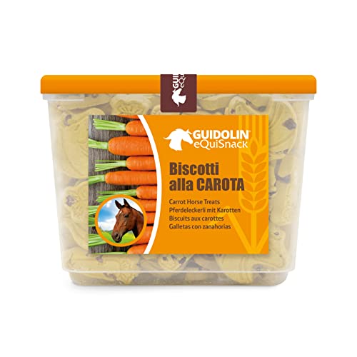 GUIDOLIN EQUISNACK Horse Natural Treats with Superfoods and Real Fruit Pieces, No Sugar Added, Handmade in Italy - 1,54 LB (Carrot)