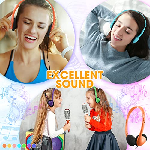 Bulk Headphone Earphones 32 Pack for School Headphones with 3.5 mm Headphone Plug for School Classroom Library Students Kids Children Teen and Adults (Multicolor)