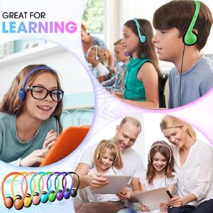 Bulk Headphone Earphones 32 Pack for School Headphones with 3.5 mm Headphone Plug for School Classroom Library Students Kids Children Teen and Adults (Multicolor)