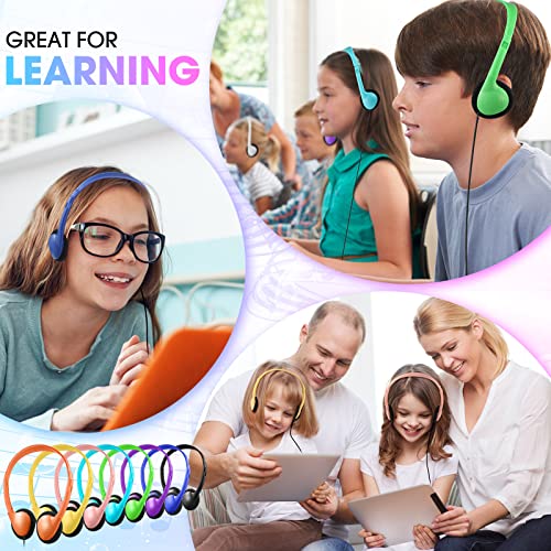 Bulk Headphone Earphones 32 Pack for School Headphones with 3.5 mm Headphone Plug for School Classroom Library Students Kids Children Teen and Adults (Multicolor)