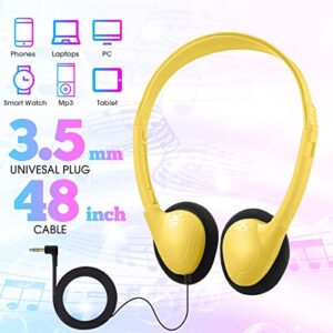 Bulk Headphone Earphones 32 Pack for School Headphones with 3.5 mm Headphone Plug for School Classroom Library Students Kids Children Teen and Adults (Multicolor)