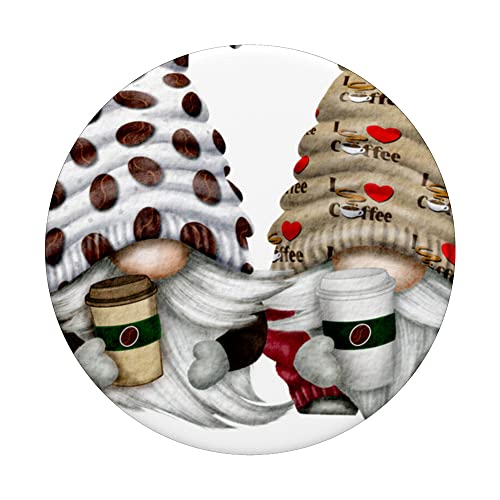 Funny Coffee Gnomes For Women And Barista Cute Coffee Lover PopSockets Swappable PopGrip