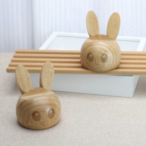 Cute Bunny Phone Stand，Angle Adjustable Cell Phone Stand for Desk,Wooden Phone Stand Compatible with Switch and Phones,Best Gifts for Husband Wife Anniversary Birthday Graduation Idea Gadgets