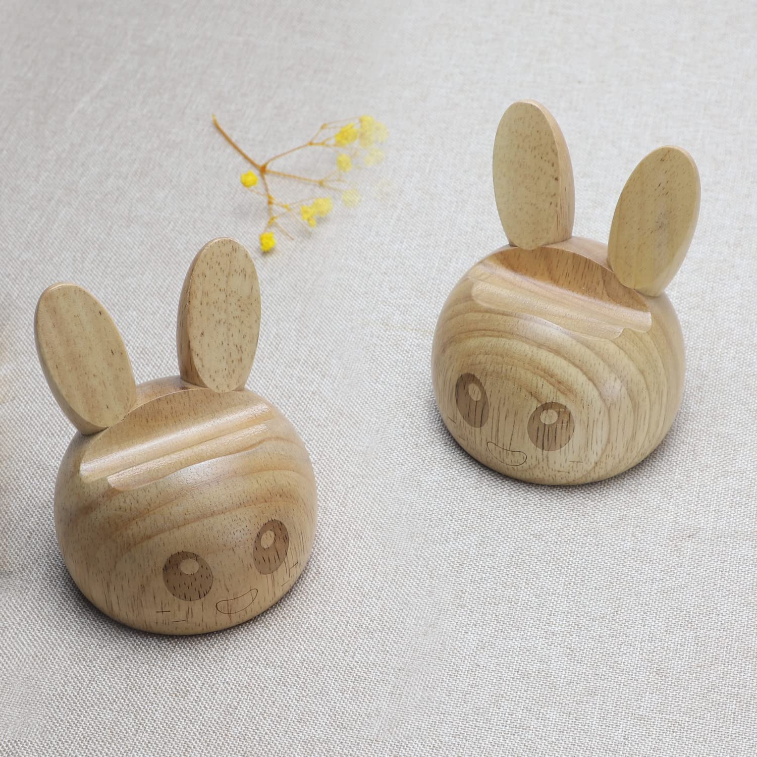 Cute Bunny Phone Stand，Angle Adjustable Cell Phone Stand for Desk,Wooden Phone Stand Compatible with Switch and Phones,Best Gifts for Husband Wife Anniversary Birthday Graduation Idea Gadgets