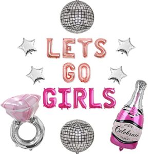 lets go girls balloon banner disco mylar balloon for nashville bachelorette party western disco cowgirl bachelorette party decorations