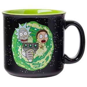 silver buffalo rick and morty ram portal floor ceramic camper mug, 20 ounces