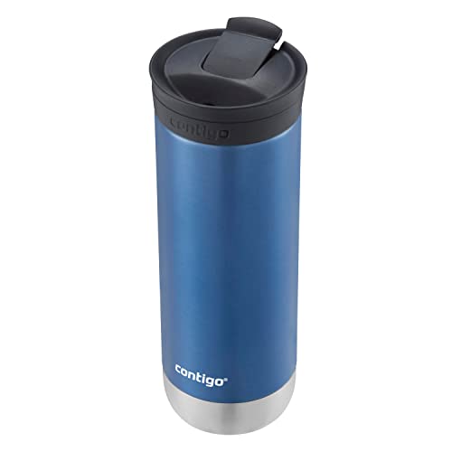 Contigo Huron Vacuum-Insulated Stainless Steel Travel Mug with Leak-Proof Lid, Keeps Drinks Hot or Cold for Hours, Fits Most Cup Holders and Brewers, 20oz 2-Pack, Blue Corn & Acid Wash