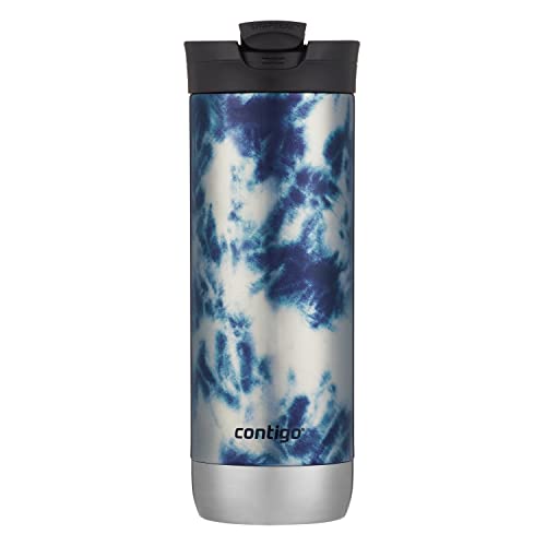 Contigo Huron Vacuum-Insulated Stainless Steel Travel Mug with Leak-Proof Lid, Keeps Drinks Hot or Cold for Hours, Fits Most Cup Holders and Brewers, 20oz 2-Pack, Blue Corn & Acid Wash