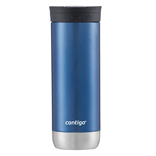 Contigo Huron Vacuum-Insulated Stainless Steel Travel Mug with Leak-Proof Lid, Keeps Drinks Hot or Cold for Hours, Fits Most Cup Holders and Brewers, 20oz 2-Pack, Blue Corn & Acid Wash