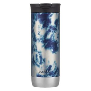 Contigo Huron Vacuum-Insulated Stainless Steel Travel Mug with Leak-Proof Lid, Keeps Drinks Hot or Cold for Hours, Fits Most Cup Holders and Brewers, 20oz 2-Pack, Blue Corn & Acid Wash