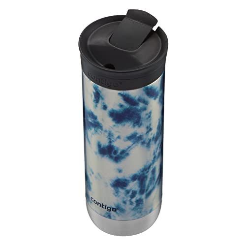 Contigo Huron Vacuum-Insulated Stainless Steel Travel Mug with Leak-Proof Lid, Keeps Drinks Hot or Cold for Hours, Fits Most Cup Holders and Brewers, 20oz 2-Pack, Blue Corn & Acid Wash