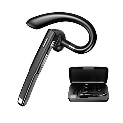 SYNTRAVA Bluetooth Headset V5.1 Wireless Bluetooth Headset with 400mAh Charging Box Built-in Dual Microphone Noise-Cancelling Wireless Headset Takeaway Mobile Office Business Headset