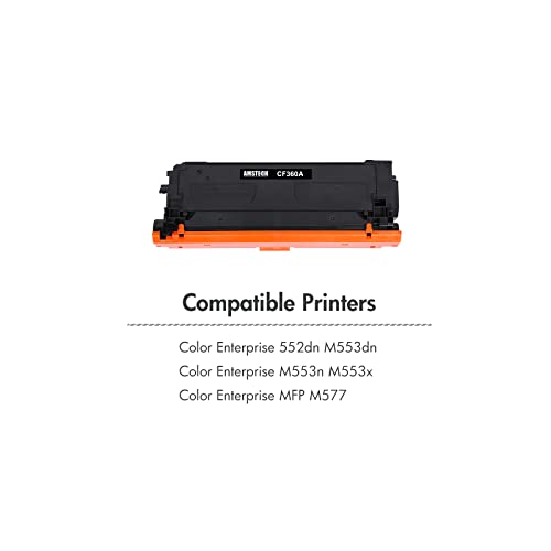 508A Toner Cartridge 4-Pack Replacement for HP 508A 508 M553 Toner Cartridge for HP CF360A CF361A CF362A CF363A Color Enterprise M553 M553n M553dn M553x MFP M577 Printer (Black Cyan Yellow Magenta)