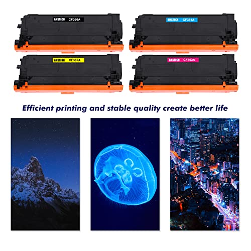 508A Toner Cartridge 4-Pack Replacement for HP 508A 508 M553 Toner Cartridge for HP CF360A CF361A CF362A CF363A Color Enterprise M553 M553n M553dn M553x MFP M577 Printer (Black Cyan Yellow Magenta)