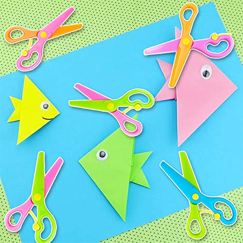 15 Pack Preschool Training Scissors,Plastic Toddler Safety Scissors,Kids Craft Scissor for Children Paper Cut,School Art Supplies