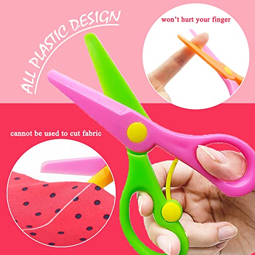 15 Pack Preschool Training Scissors,Plastic Toddler Safety Scissors,Kids Craft Scissor for Children Paper Cut,School Art Supplies