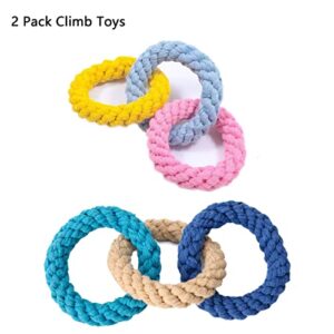 JWShang 2 Pack Sugar Glider Climbing Rope Toys, Sugar Glider Cage Accessories and Toys, Hanging Swing Cage Toy, Rat Toys, Bird Rope Perch Swing Toy for Climbing/Exercising