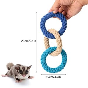 JWShang 2 Pack Sugar Glider Climbing Rope Toys, Sugar Glider Cage Accessories and Toys, Hanging Swing Cage Toy, Rat Toys, Bird Rope Perch Swing Toy for Climbing/Exercising