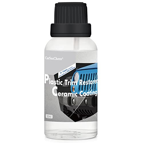 Plastic Restorer -Professional Car Trim Restore Ceramic Coating, Plastic Refreshing Coat Kit,Not a Dressing,1000 Washes,Plastic Protects & Renew，30ml