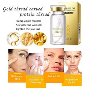 InstaLift Protein Thread Lifting Set, Soluble Protein Thread and Nano Gold Essence Combination, Absorbable Collagen Thread for Face Lift, Reverse Collagen Serum for Face (With 5 x Protein Thread)