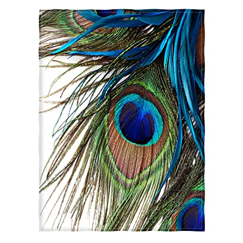 Goodbath Peacock Blanket, Flanel Cozy Plush Velvet Warm Fleece Blanket for Sofa Couch Bed Office Chair, 60 x 50 Inches