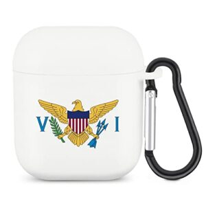 virgin islands flag earbuds case cover for airpods 1 and airpods 2 protective storage box