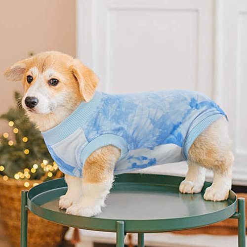 BRKURLEG Dog Recovery Suit Onesie After Surgery,Pet Spayed Neutered Shirt for Female Male Dogs Cats,Surgical Postoperative Snuggly Vest for Abdominal Wounds,Weaning,Anti-Licking Tie Dye Doggy Bodysuit