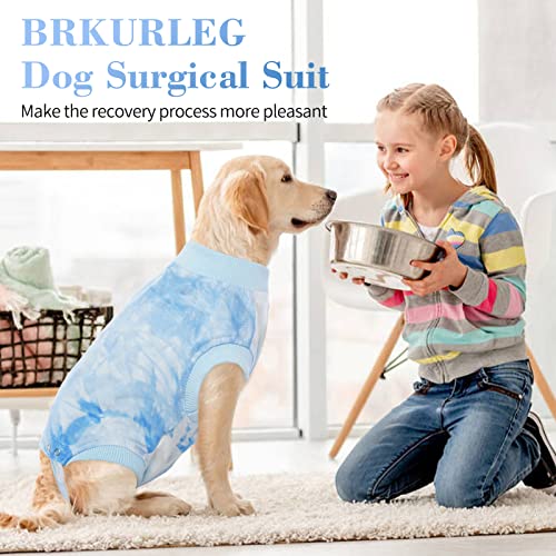 BRKURLEG Dog Recovery Suit Onesie After Surgery,Pet Spayed Neutered Shirt for Female Male Dogs Cats,Surgical Postoperative Snuggly Vest for Abdominal Wounds,Weaning,Anti-Licking Tie Dye Doggy Bodysuit