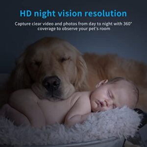 QIHANERS Indoor Pet Cam，Home Security Monitor Ring Dogs Camera Baby 360°Rotate，2K HD WiFi Camera Lnfrared Night Vision with Smart Motion Detection Phone App Siren & Live Video Two-Way Talk